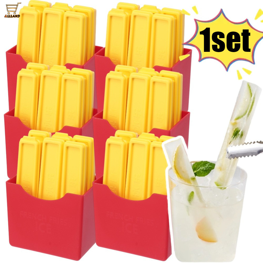 Easy Release French Fries Shaped Ice Cube Molds with Lid Creative Drop ...