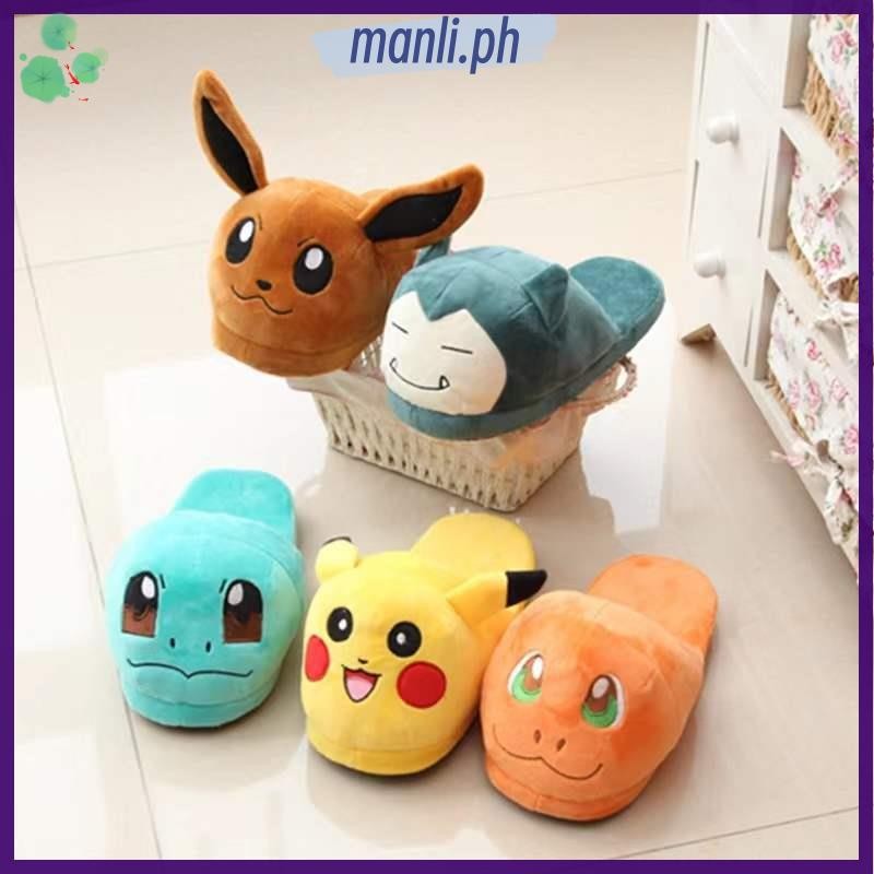 Pokemon Pikachu Snorlax Charmander Couple Plush Slippers | Shopee ...