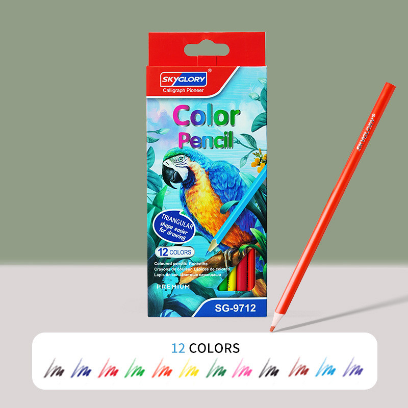 Long Wood Color 12 Color Colour Paint Wooden Colored Pencils Drawing ...