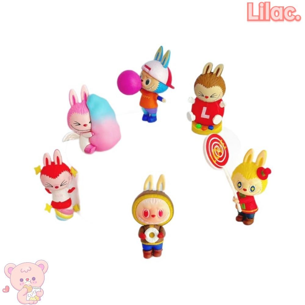 LILAC Labubu , Retro Sweet Series POPMART Desktop Dolls Model Ornaments ...