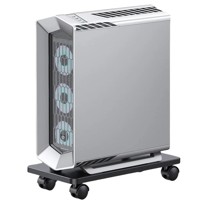 Steel Computer Tower Holder Carts with Locking Rolling Caster PC ...