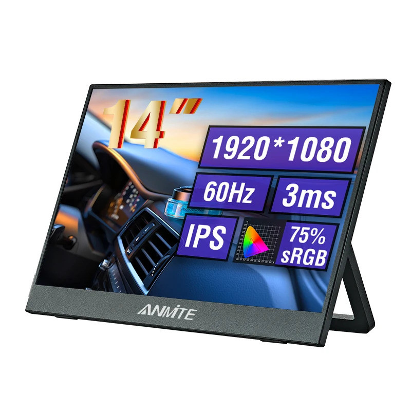 Anmite 14 inch Mobile Portable Monitor IPS Second Game Screen Extended ...