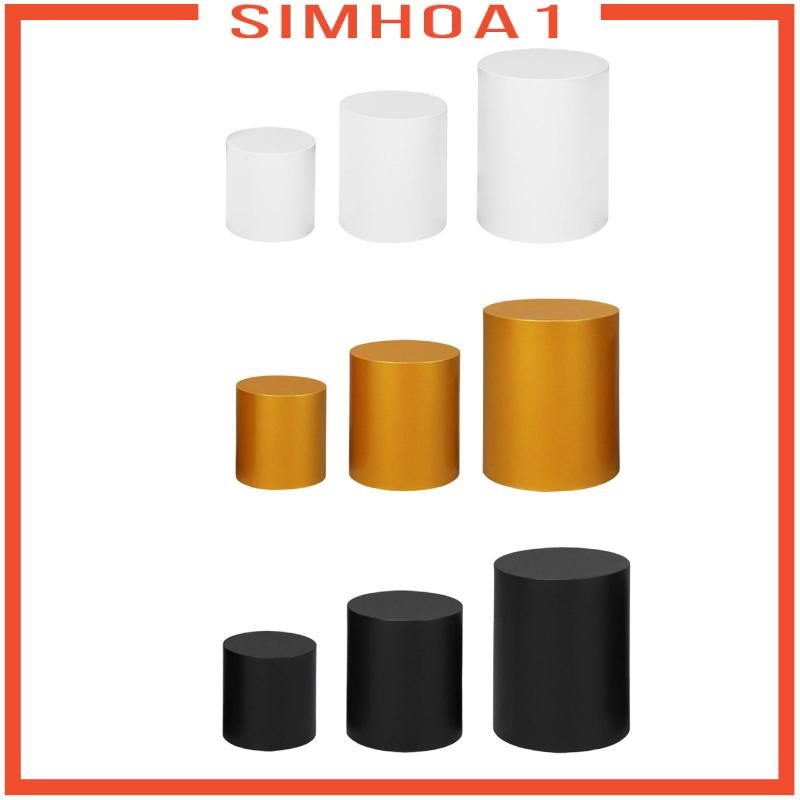 [Simhoa1] 3 Pieces Round Display Pedestal Cylinder Plinth Stand Cake ...
