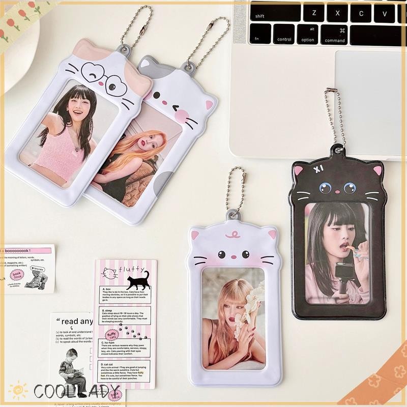 FCPH Girly Heart Cute Cat Shaped 3 Inch Card Holder Idol Photocard ...