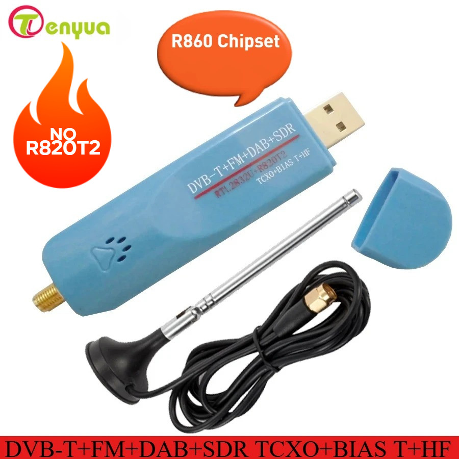 Digital USB 2.0 RTL SDR TCXO RTL2832U+R860 DAB FM DVBT TV Tuner Stick ...