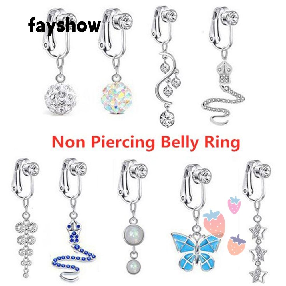 FAY Navel Rings Butterfly Women Non Piercing Belly Button Ring ...