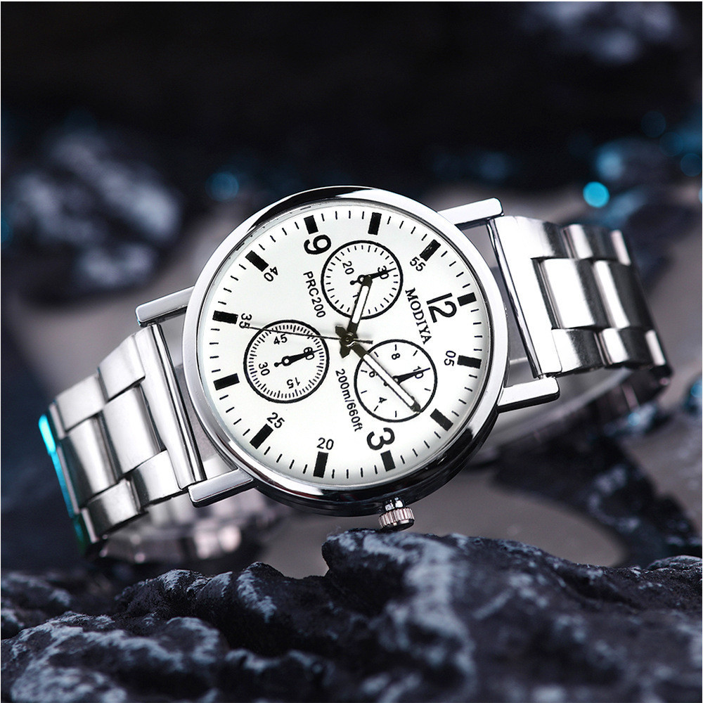 Fashion Luxury Steel Watch Men's Business Stainless Steel Casual Quartz ...
