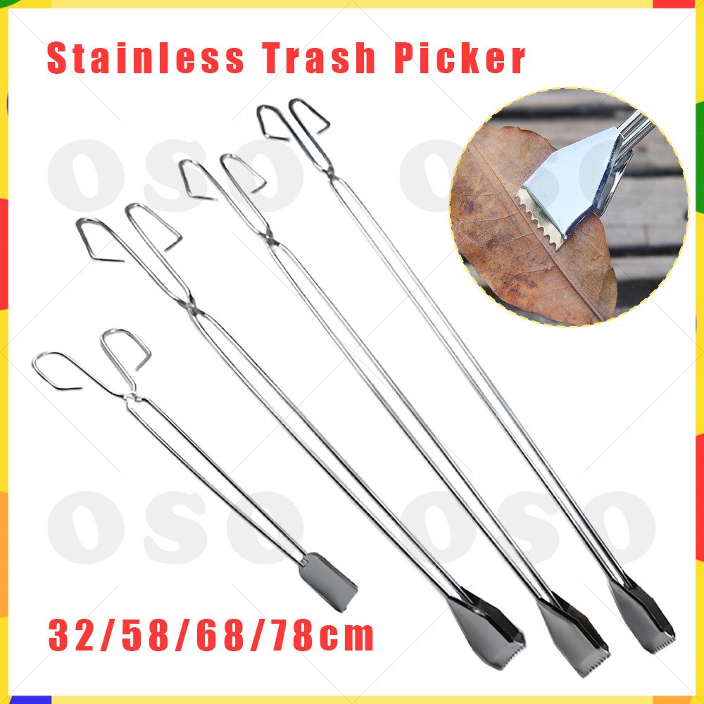 32/58/68/78cm Stainless Garbage Trash Picker Stick Garbage Picker Stick ...