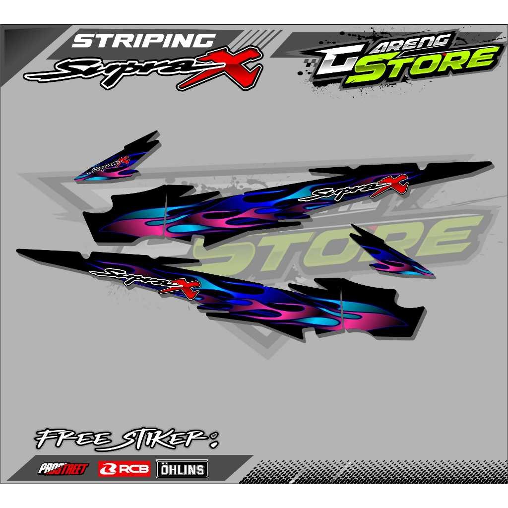 Striping VARIATIONS HONDA SUPRA X OLD DESIGN FIRE / STICKER LIST ...