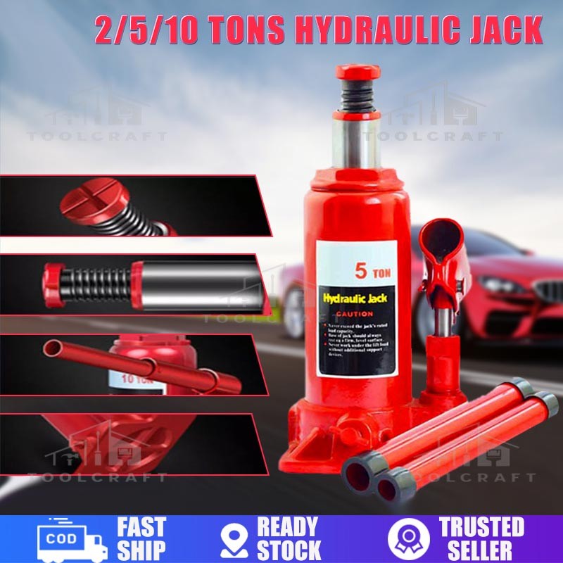 2/5/10 Tons Car Jack Hydraulic Extra Heavy Duty Bottle Type Hydraulic ...
