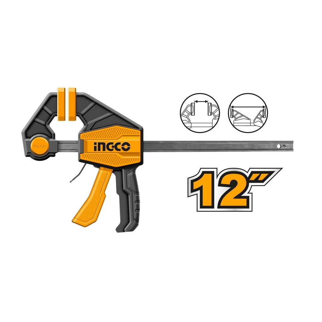 INGCO 12 Inch Woodworking Clamp Model HQBC01602 Maximum Compression ...