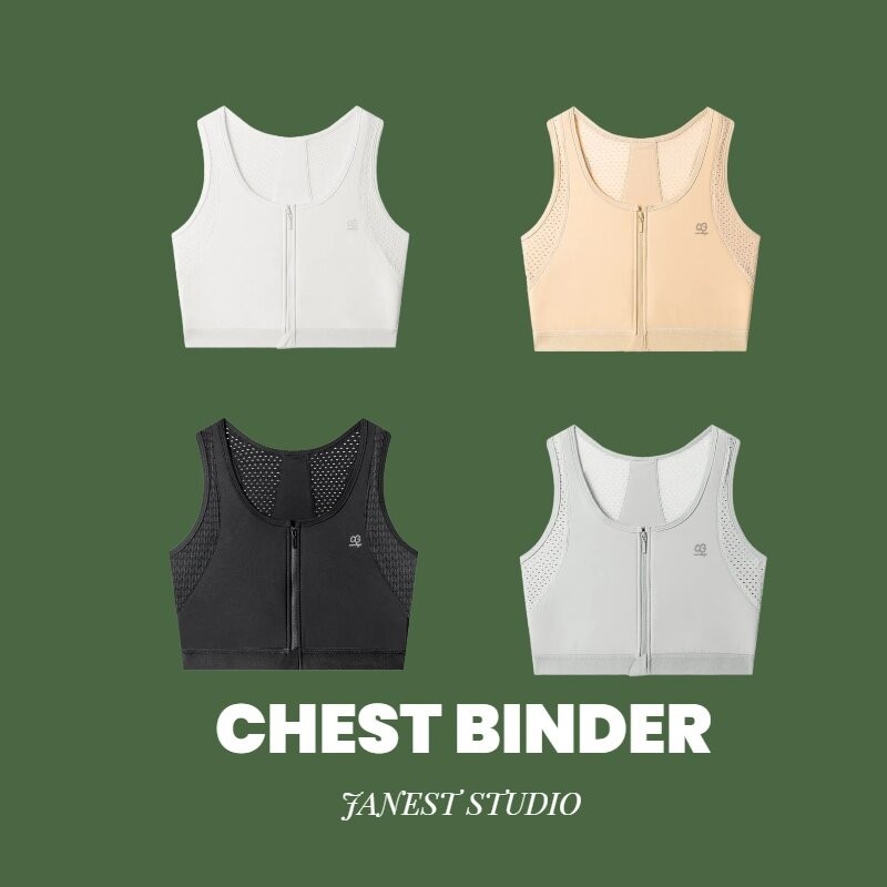 Janest Front Zipper Chest Binder FTM Sports Binder Breast Supporter ...