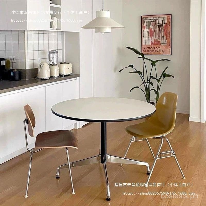 ins Mid-Ancient Dining Table Home Small Apartment Designer Round Table ...