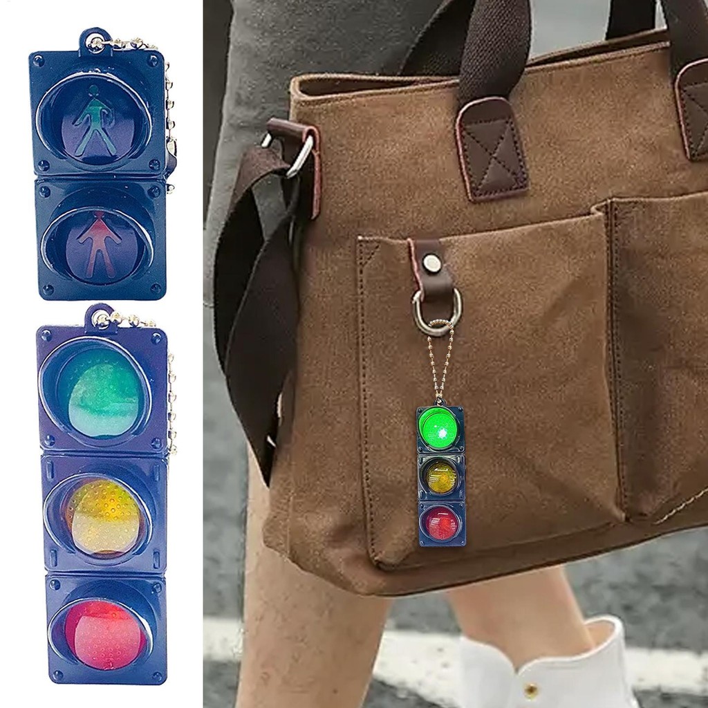 Traffic Light Keychain Traffic Signs Keychain LED Light Traffic Car Key ...