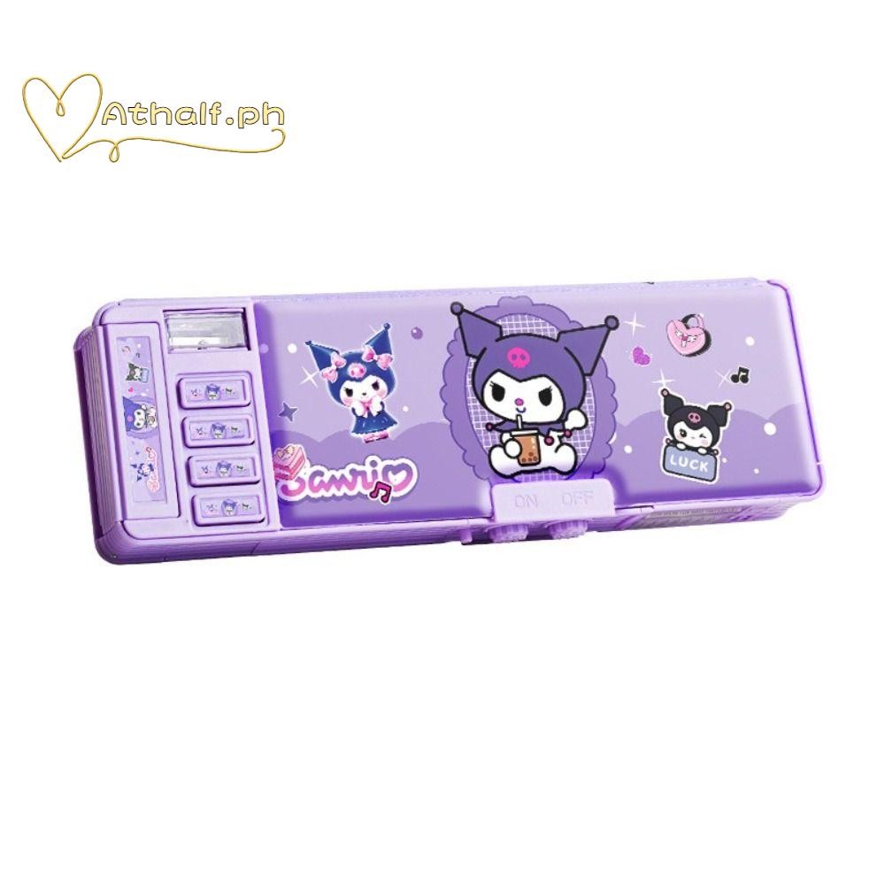 ATHALF Pencil , Plastic Double Layer Stationery Box, Multi-Functional ...