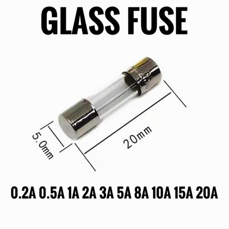 1pc 5x20mm Fuse Fast Blow (Glass) .1A .2A .5A 1A 2A 3A 3.15A 5A 6.3A 8A ...