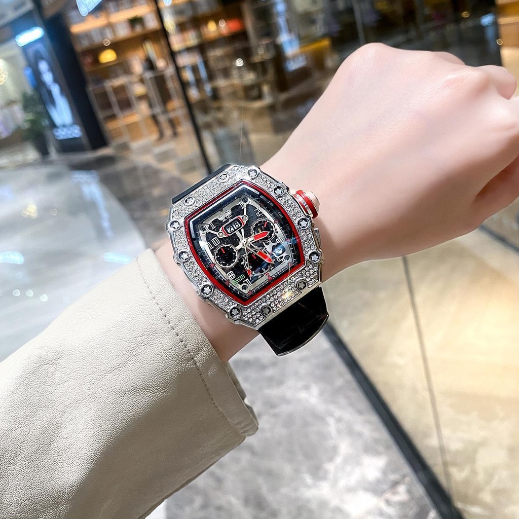 Dss Richard Barrel-Shaped Diamond Men's Watch Stanson Tritium Luxury ...