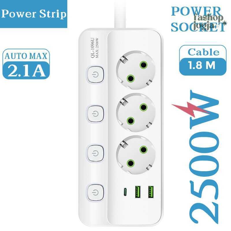Electrical Plug Socket 3 Holes USB Type C EU Plug 10A 110-250V 2500W ...