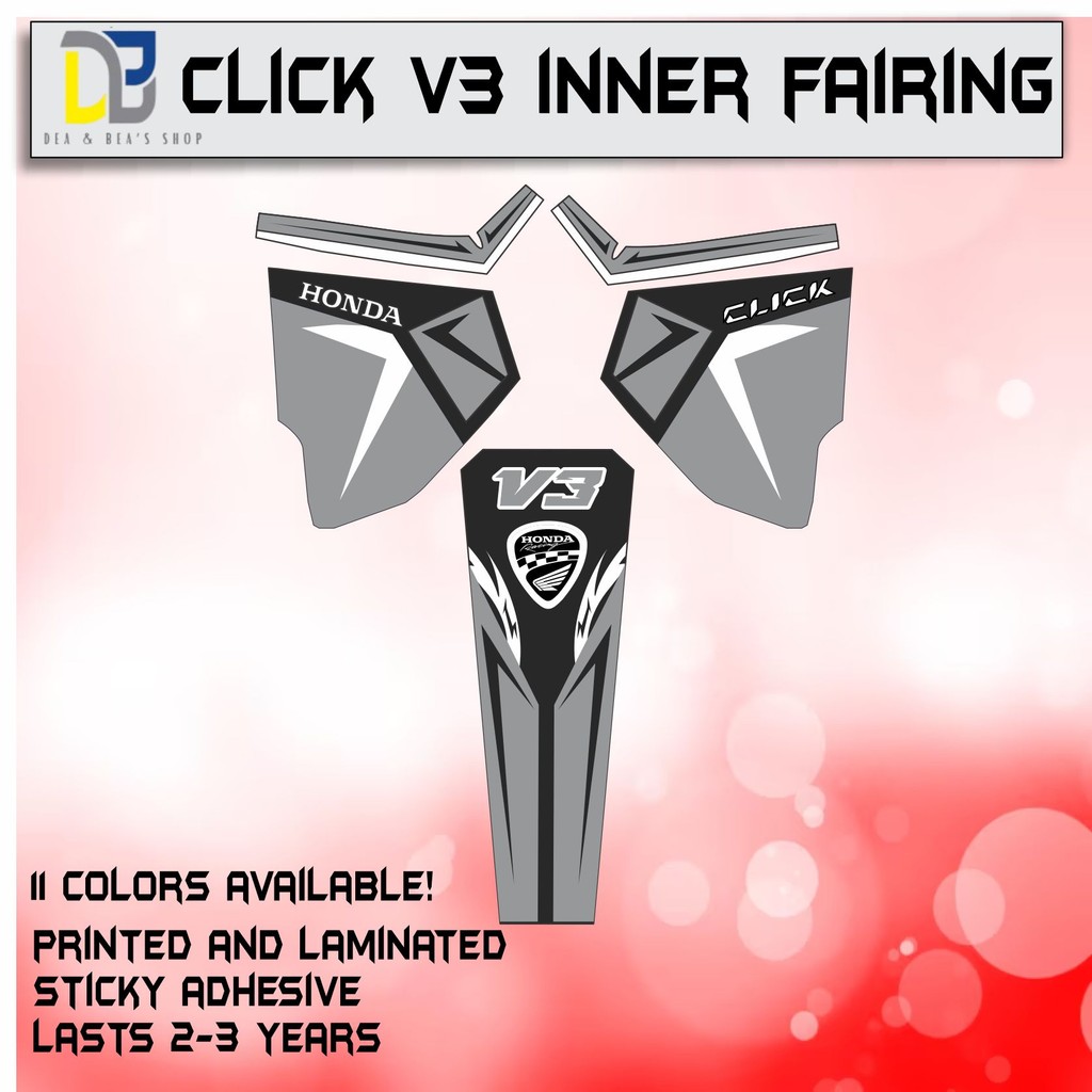 Honda Click v3 v4 version 3 version 4 inner fairing water proof vinyl ...