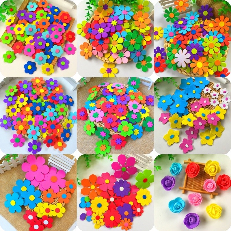 Flower 3D EVA Foam Wall Stickers Kindergarten Classroom Homemade DIY ...