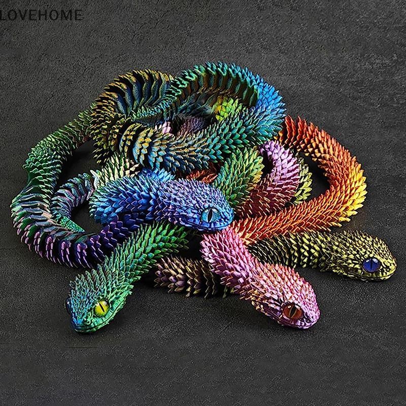 LOVEHOME 1Pcs 3D Printed Action Figure Snake Articulated Bush Viper Toy ...