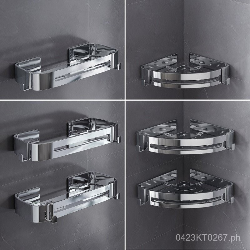 Wall-Mounted Bathroom Triangle Storage Rack for Washbasin, No-Drill ...