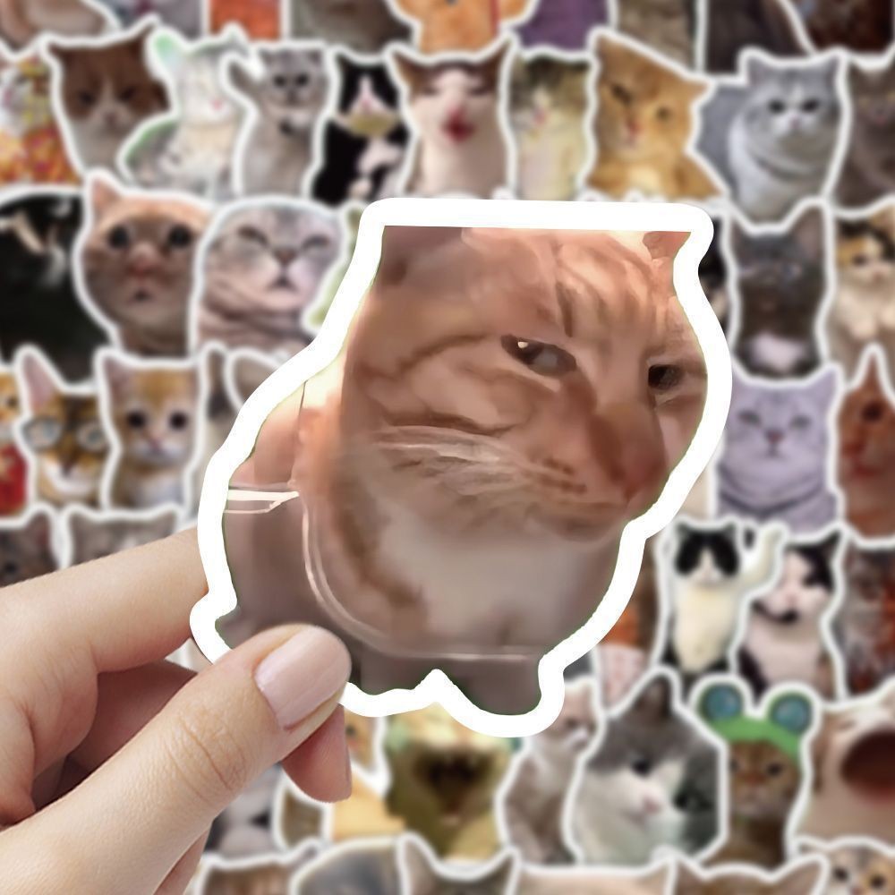 500pcs Funny Cat Meme GIF Creative Sticker Waterproof Cat Emoji ...