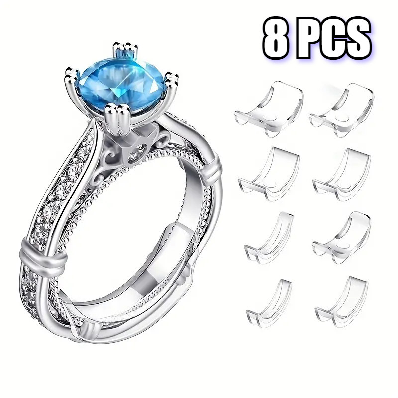 8Pcs/Set Different Sizes Ring Size Adjuster Transparent Adjuster for ...