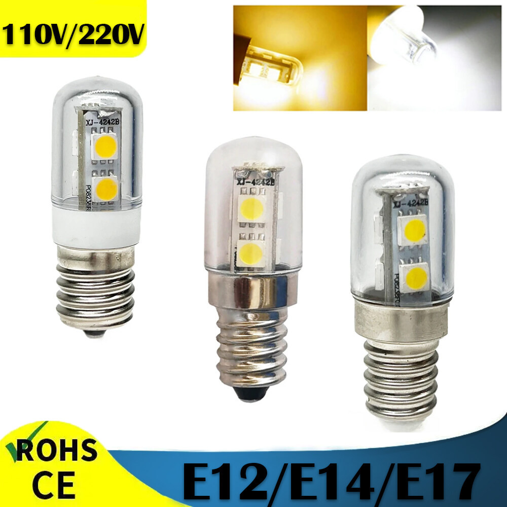 AC 110V 220V Mini E12 E14 E17 LED Refrigerator Lights Bulb SMD5050 1W Fridge Microwave Ovens ...