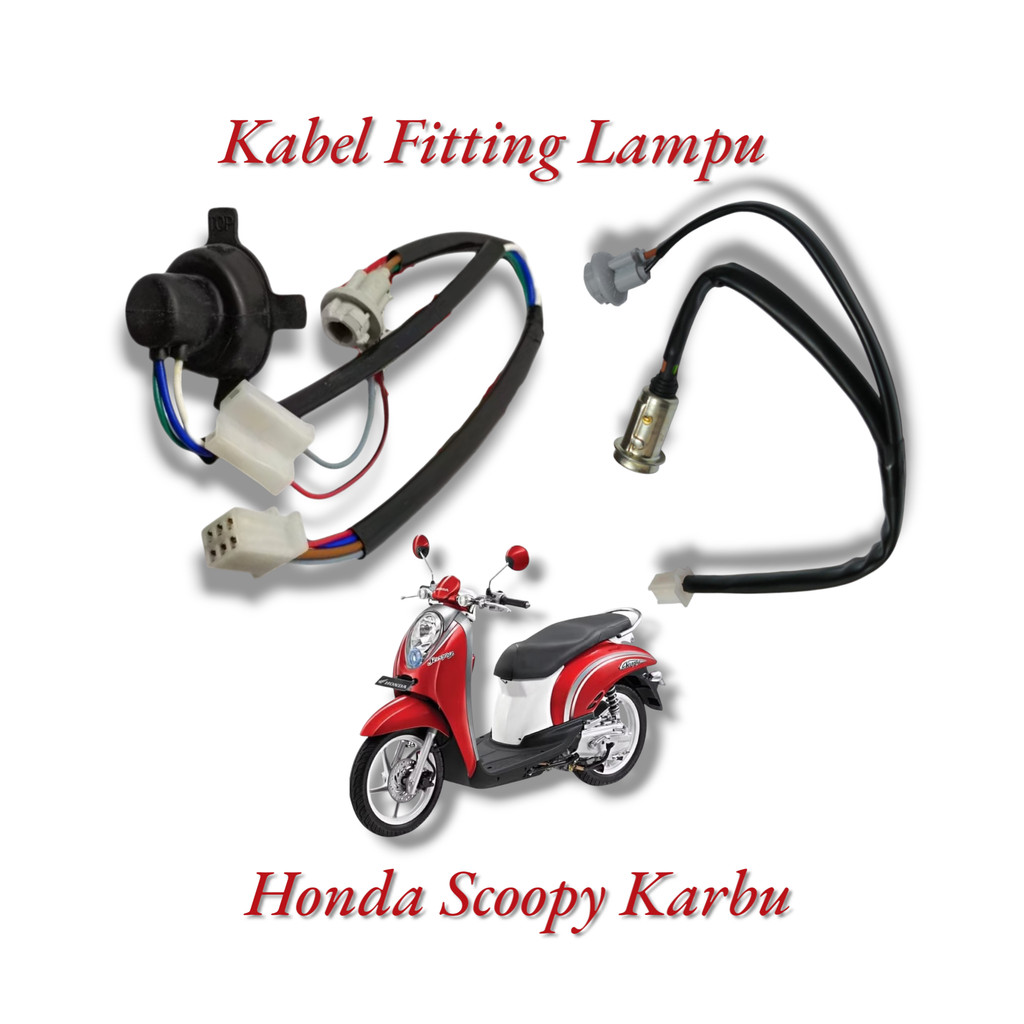 HONDA SCOOPY CARBON FRONT REAR LIGHT FITTING CABLES HONDA SCOOPY CARBON ...
