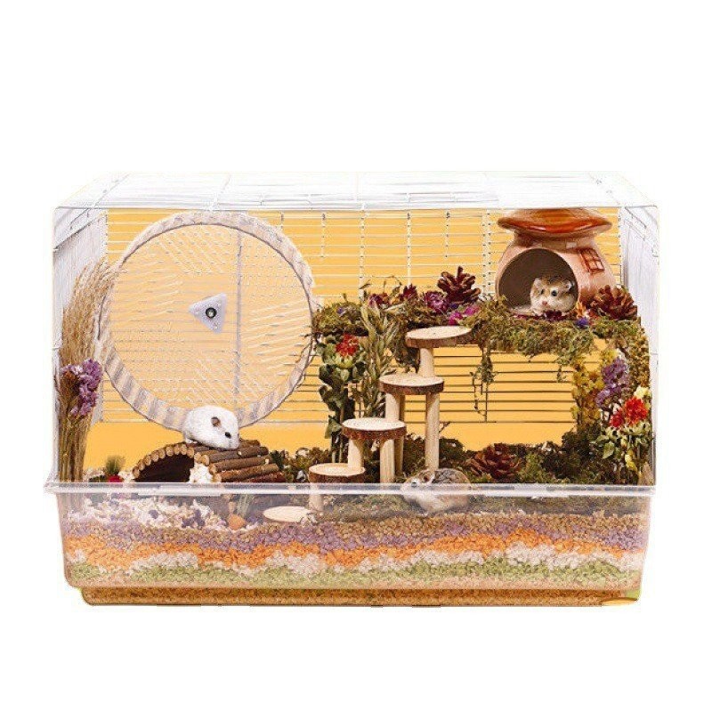 Hamster Cage60Basic Cage Acrylic Transparent Luxury Villa Double Layer ...