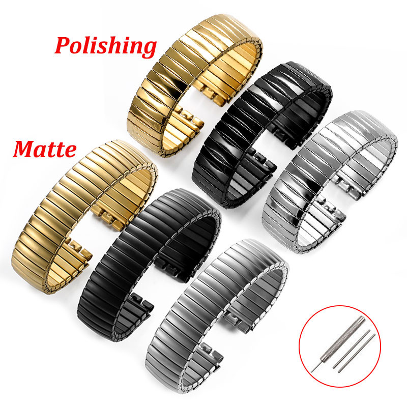 Classic Elastic Watch Strap for Swatch 17mm 20mm Matte Polished ...
