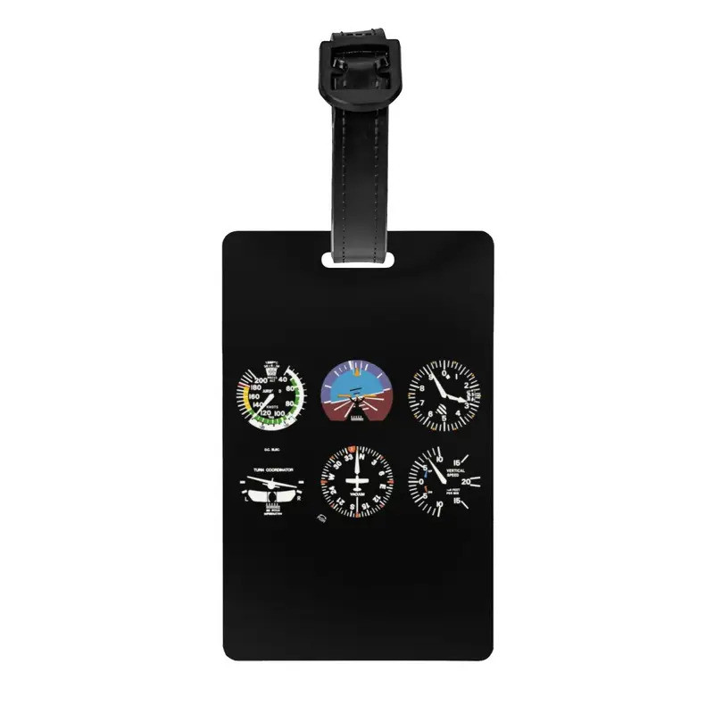Custom Cockpit Six Dials Flight Simulator Pilot Luggage Tag Airplane ...