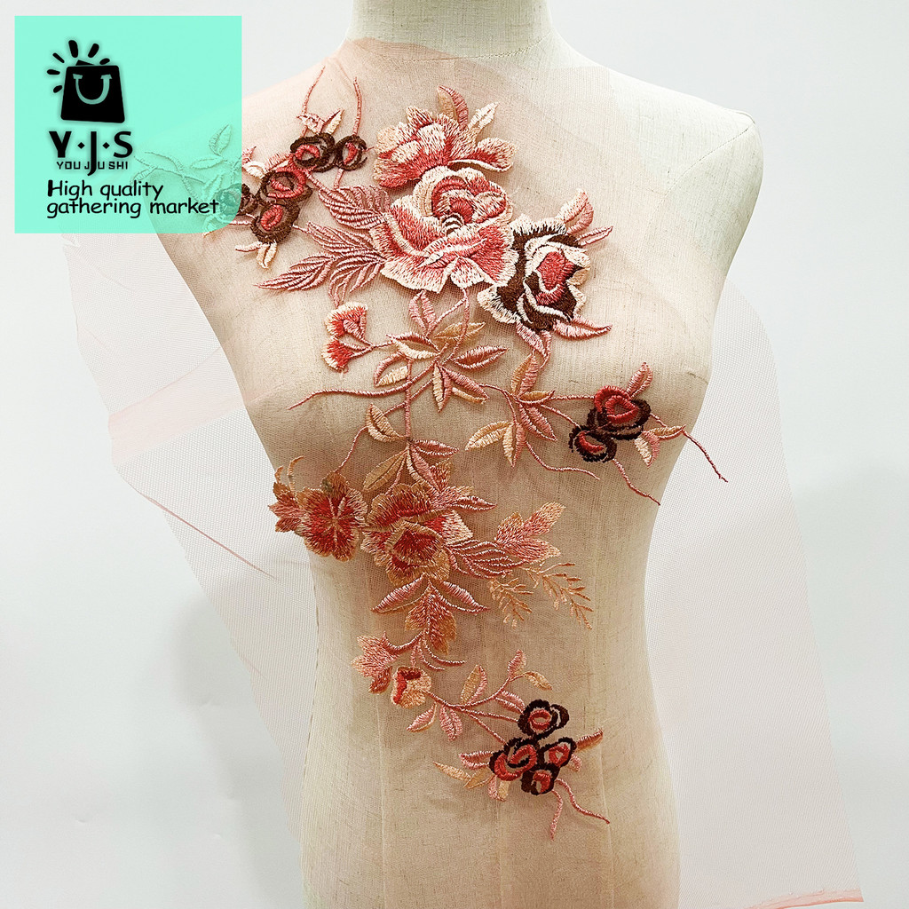 3D Appliqued Lace Patches, Lace Embroidery Lace Flowers For Evening ...