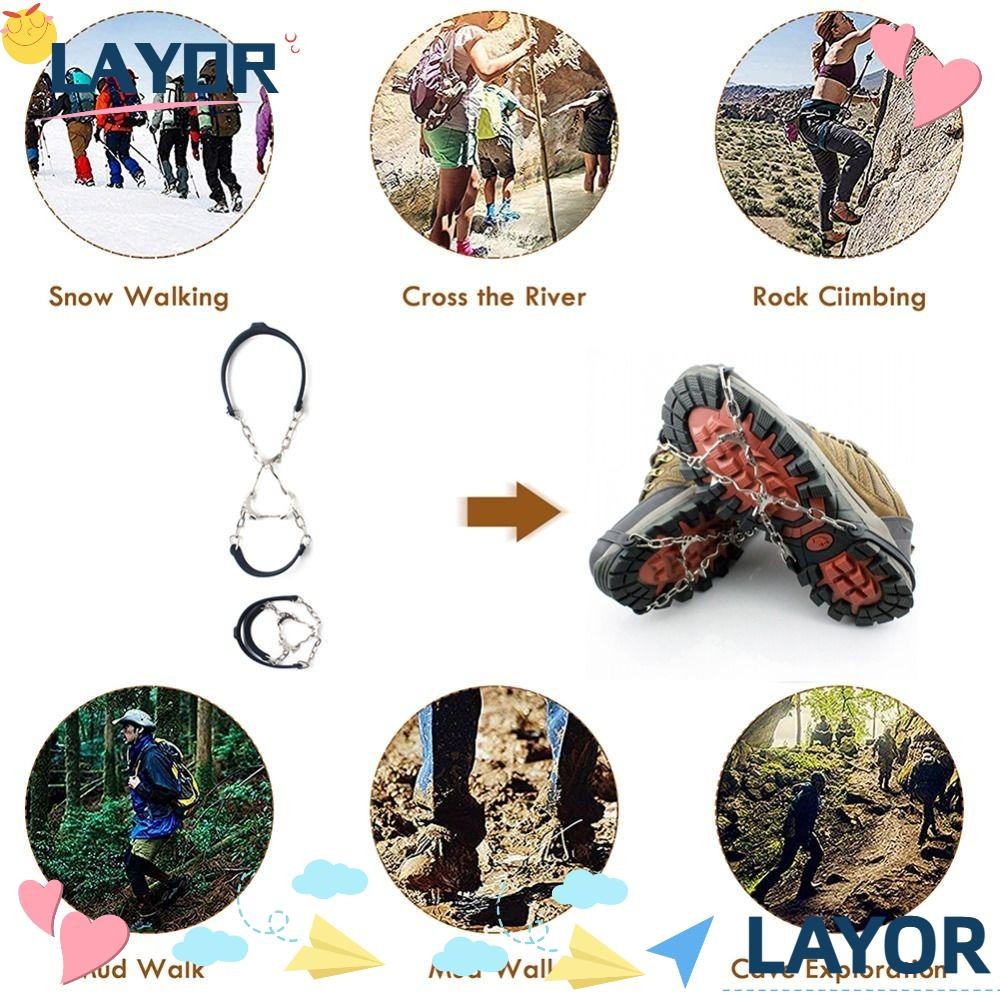 LAY Steel Ice Gripper, 6 Teeth Winter Walk Shoe Spikes, Anti Slip ...