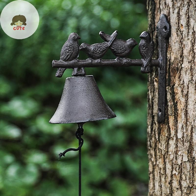Annag European Retro Four Birds Cast Iron Hand Cranking Wall Bell ...