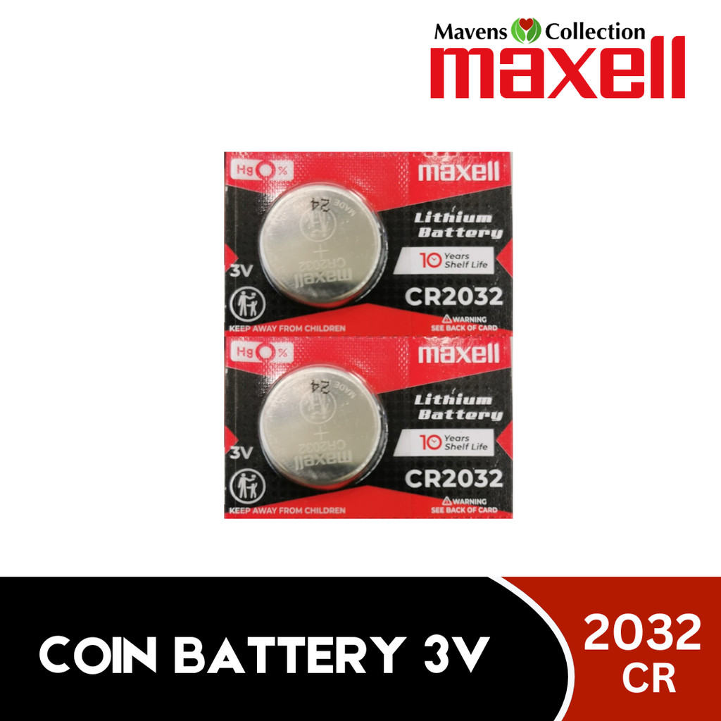Maxell CR2032 3V Lithium Coin Type Battery Made in Japan 2032 2pcs ...