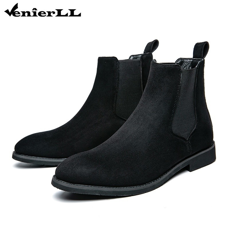 Chelsea Boots Men's Suede Pointed Martin Boots Men's High-Top Shoes ...