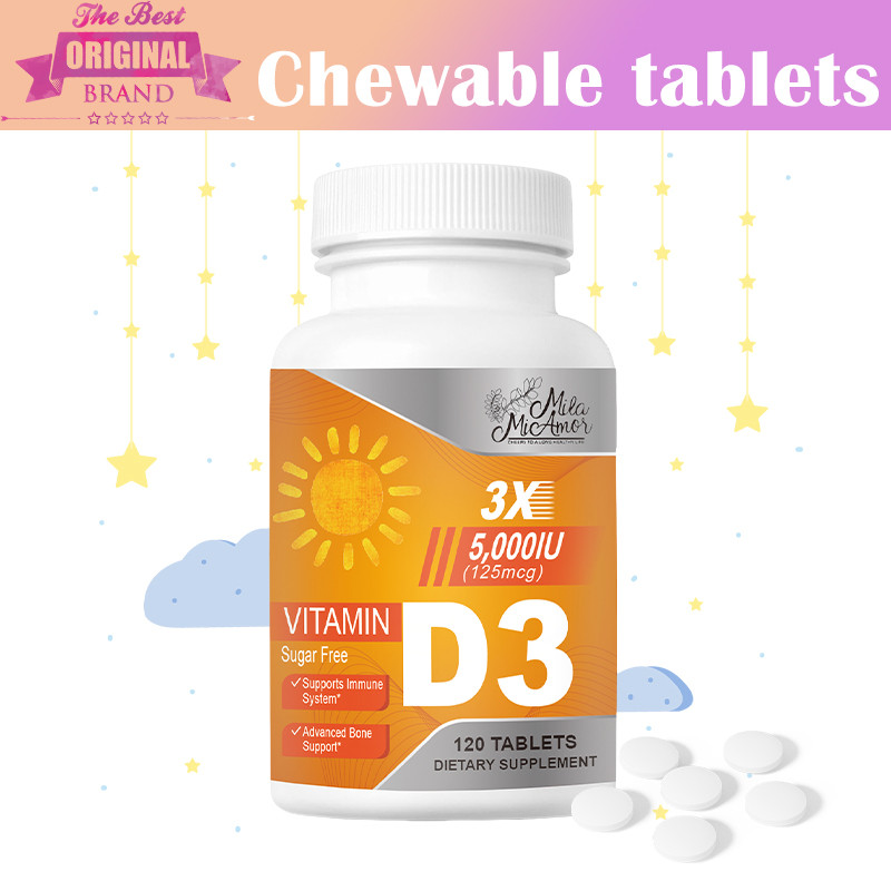 Milamiamor Vitamin D3 5000 IU Chewable Tablets Strengthen Bone, Muscle ...