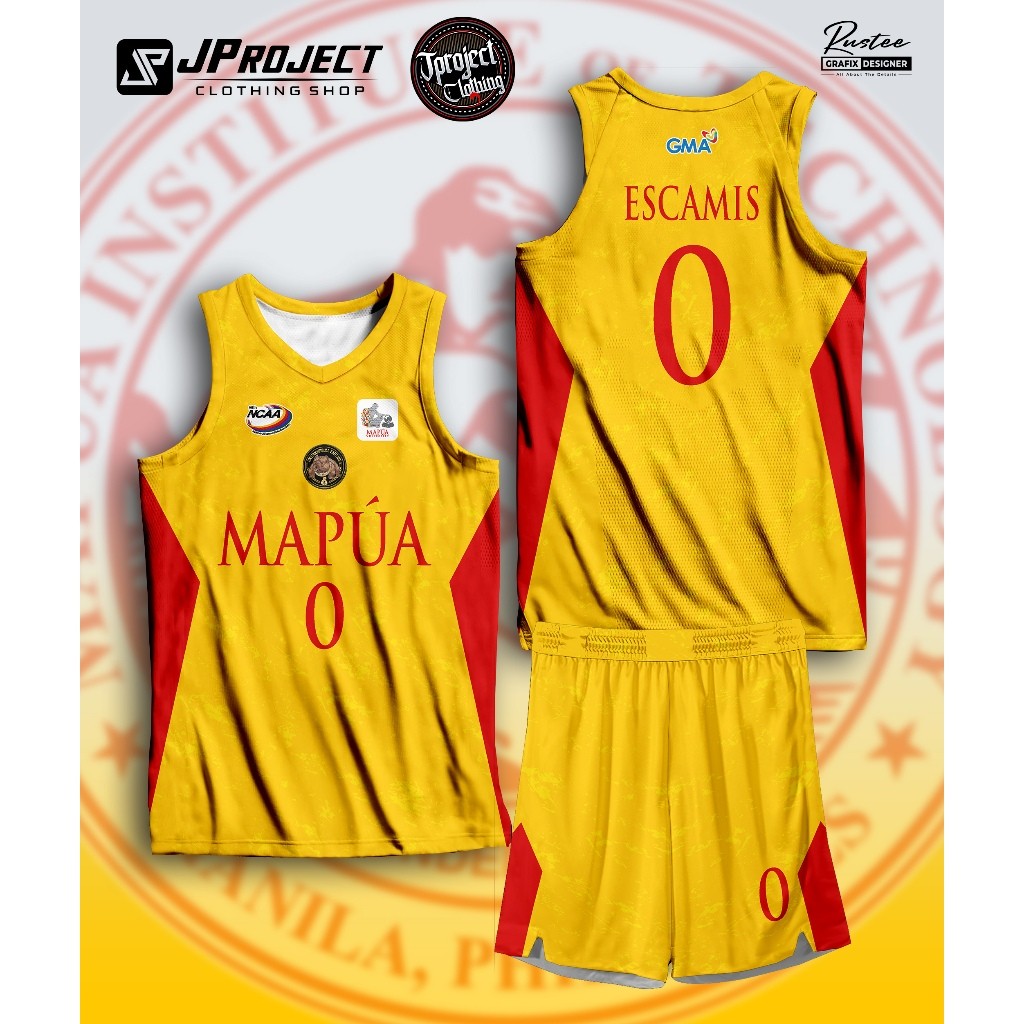 MAPUA BASKETBALL YELLOW JERSEY ESCAMIS (PERSONALIZE NAMES & NUMBER ...