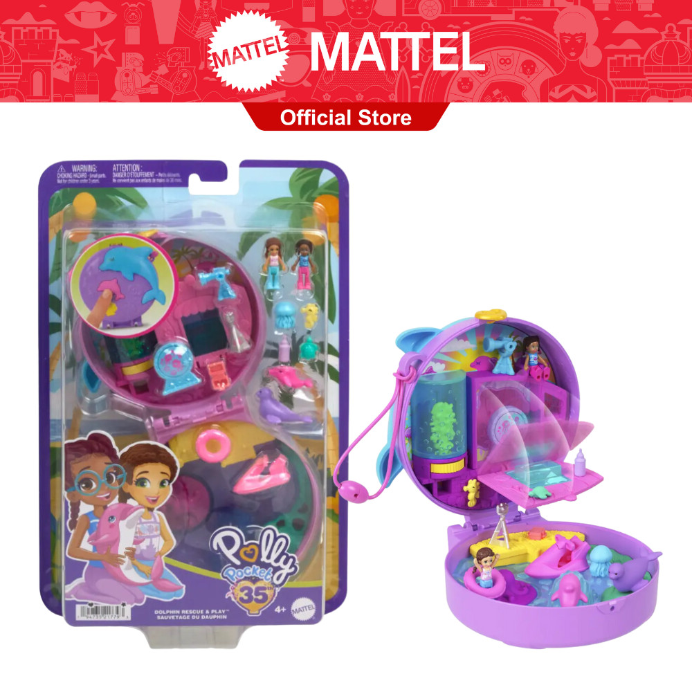 Polly Pocket Dolls & Playset Adventures Moped Compact with 2 Micro ...