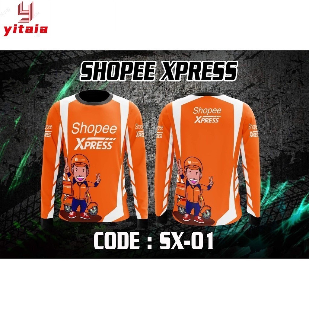 Shopee XPRESS Long Sleeve Full 3D Printing Motorcycle Long Sleeve ...