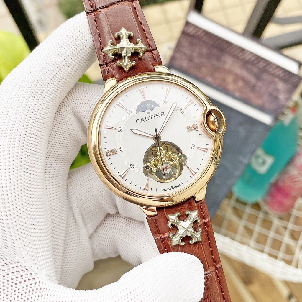 Cartier large flywheel equipped with moon phase design automatic ...