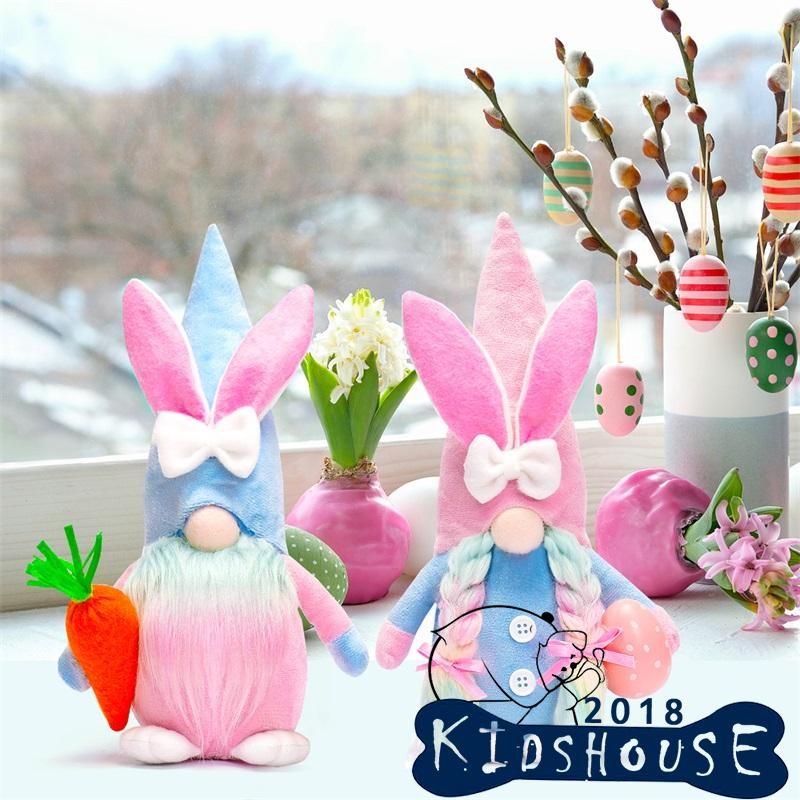 KHH-Light Up Easter Bunny Gnomes Plush Faceless Dwarf Doll Cute Stuffed ...