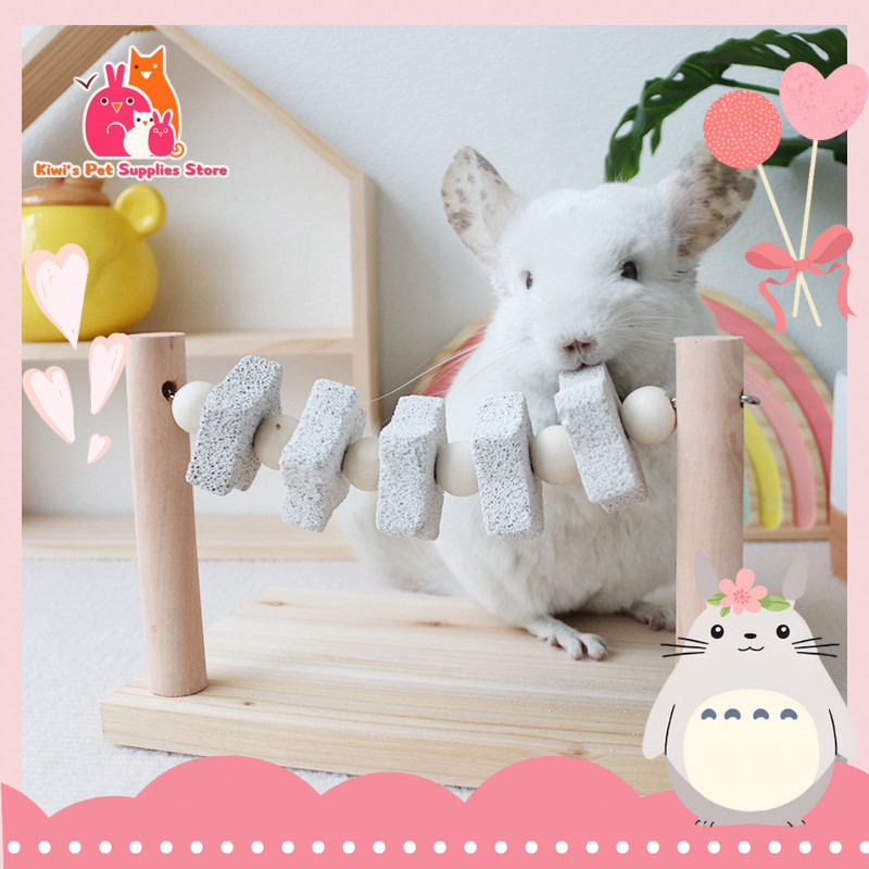 Chinchilla Platform Toy Railing Springboard Squirrel Wood Jumping Toy ...