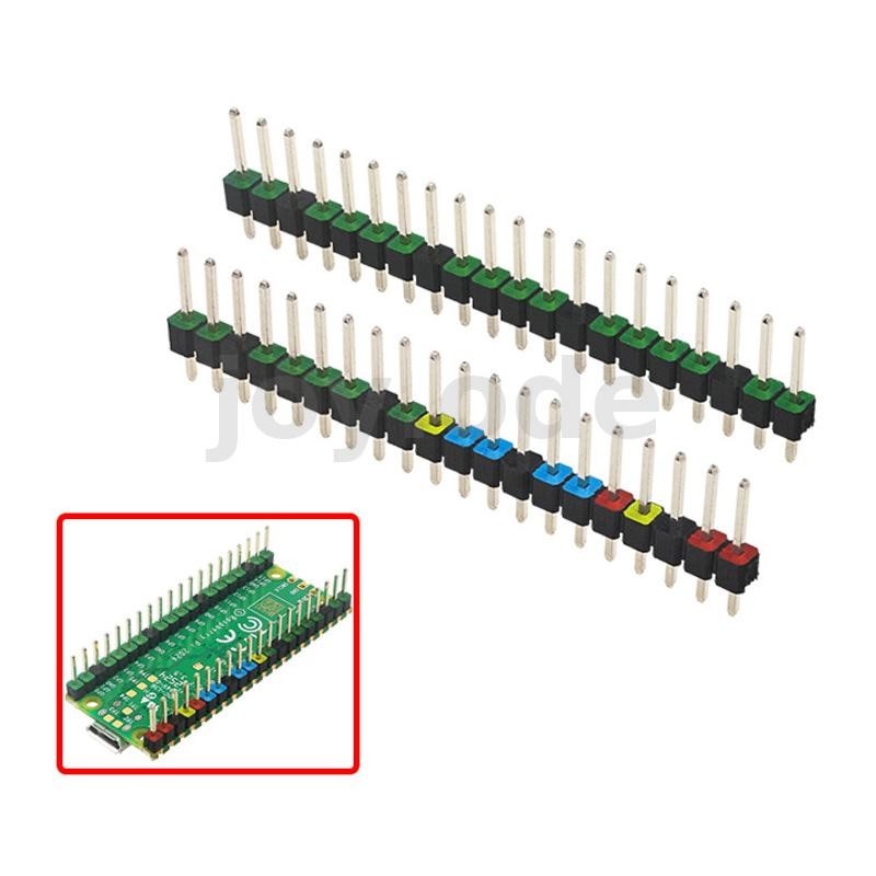 C3873 Raspberry Pi Pico Colored Pin Header 20 Pins 2.54mm Spacing Gold ...