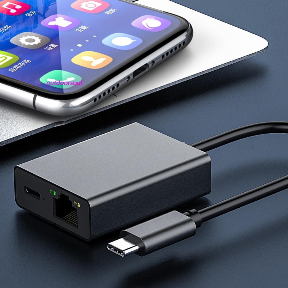 Type-C To RJ45 Internet Cable Plug and Play 1000Mbps USB To Ethernet ...