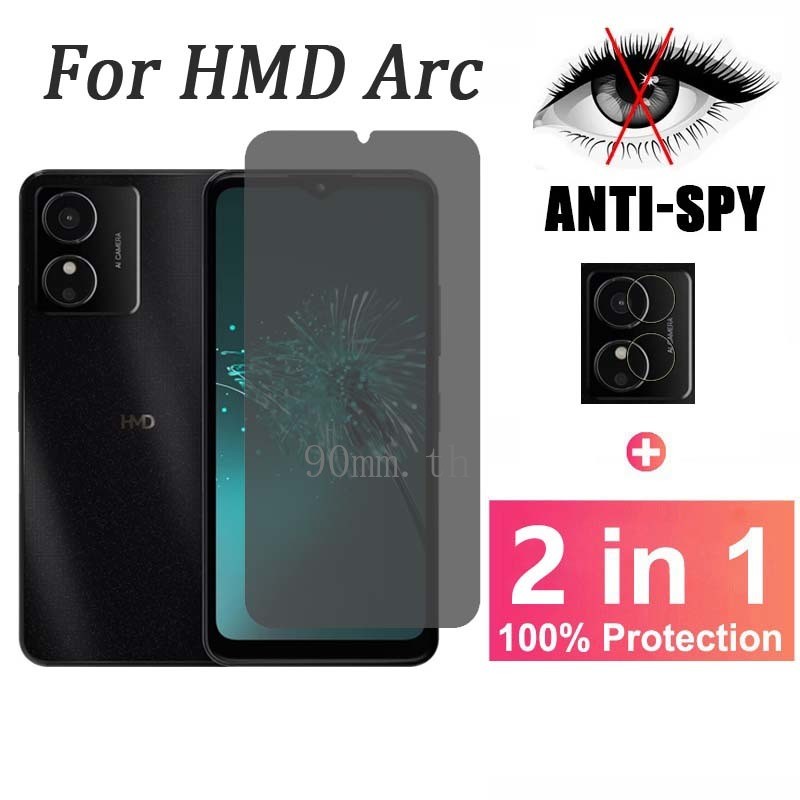 2 in 1 For HMD Arc Anti-peeping Screen Protector Glass Film For HMD ...