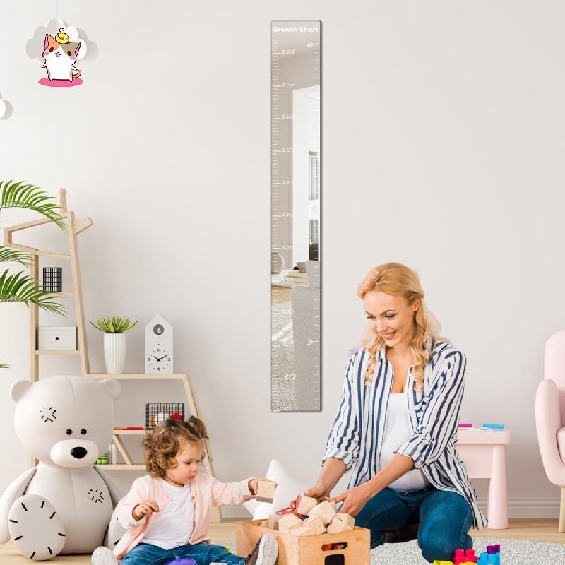 Mirror Growth Chart for Wall, Puzzle Mirror Height Chart Acrylic Height Measurement Ruler for ...