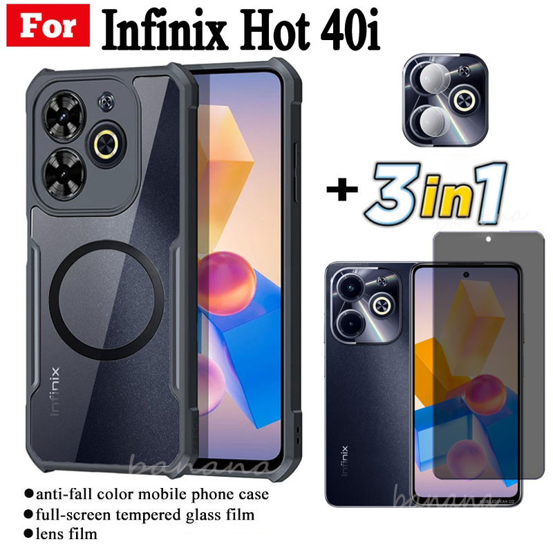 3 in 1 Infinix Hot 40i Shockproof Phone Case With Magnetic Wireless ...